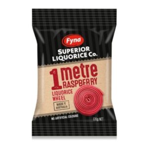 Buy Licorice Wheel Red 1 Metre Fyna 120g Online | Lolly Warehouse