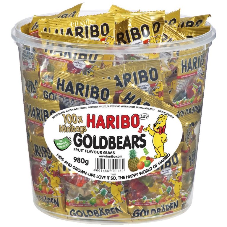 Buy Haribo Mini Gummi Bears Tub 100 Pcs Online | Lolly Warehouse