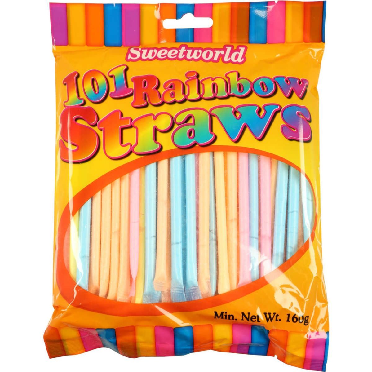 Buy Sweetworld Rainbow Straws 160g Online | Lolly Warehouse