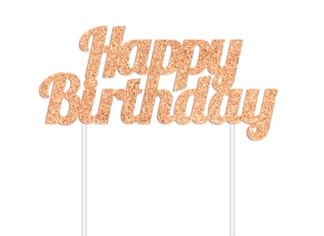 Buy Cake Topper Happy Birthday Rose Gold Online Lolly Warehouse