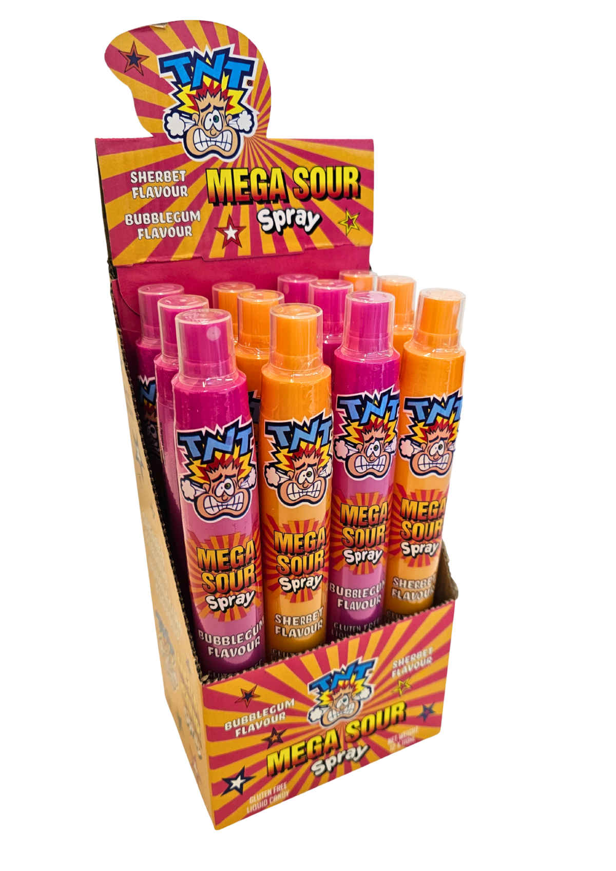 Buy TNT Mega Sour Spray Carton 12 Pack Online | Lolly Warehouse